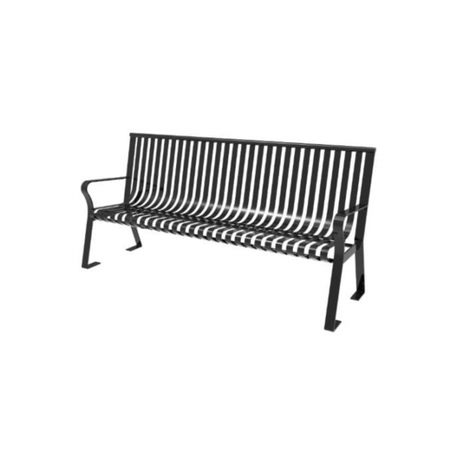 Downtown Strap Metal Bench - Sunbrite Outdoor Furniture